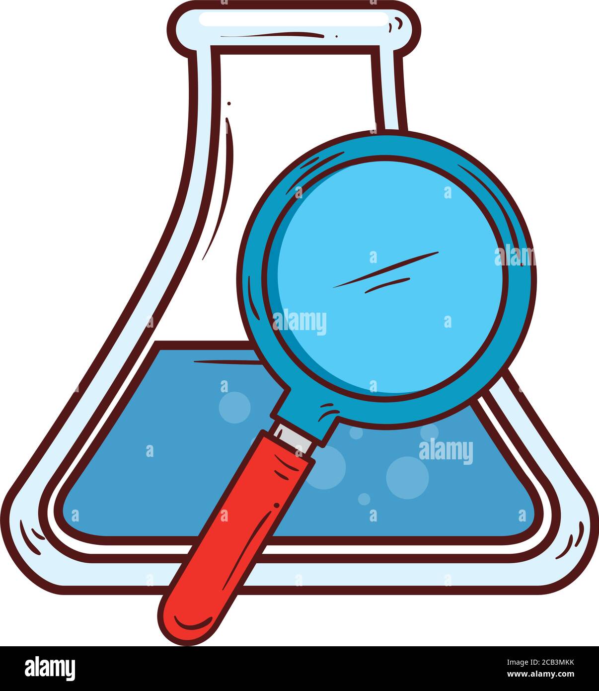 tube test with magnifying glass, on white background Stock Vector Image ...
