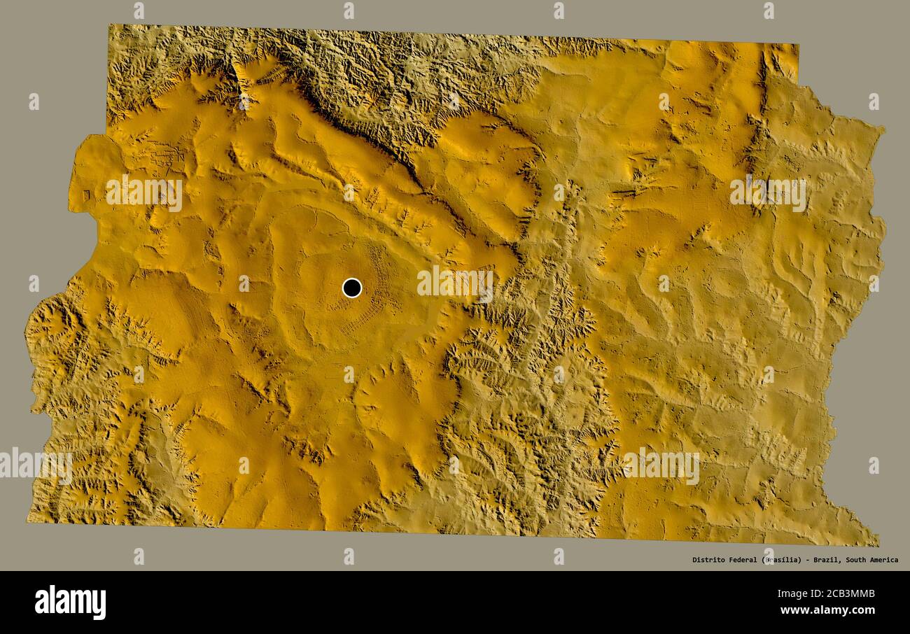 Shape of Distrito Federal, federal district of Brazil, with its capital ...