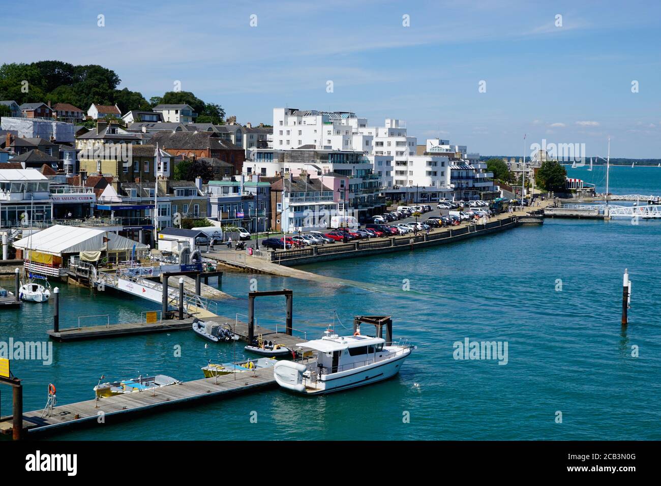 Cowes, Isle of Wight, UK. July 22, 2020. The famous quayside of the ...
