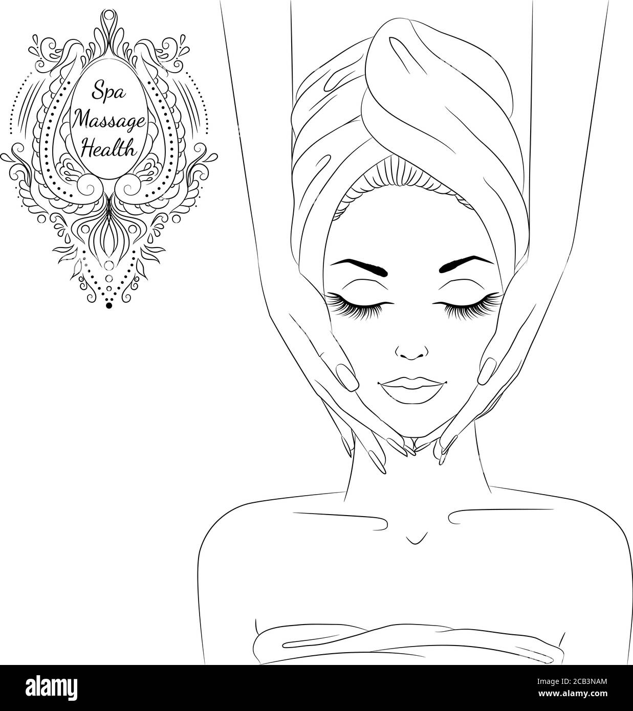 Line massage on face Stock Vector Images - Alamy