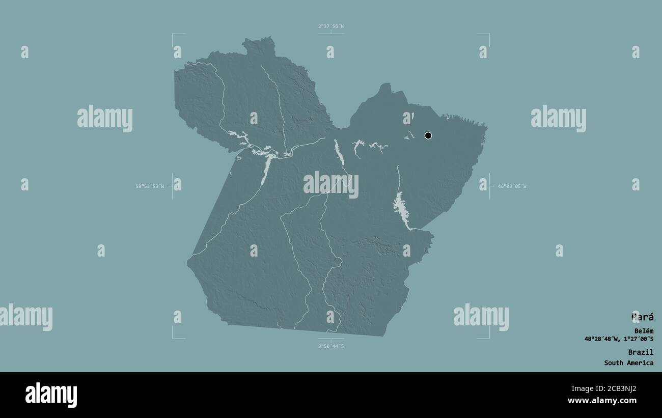 Area of Pará, state of Brazil, isolated on a solid background in a ...