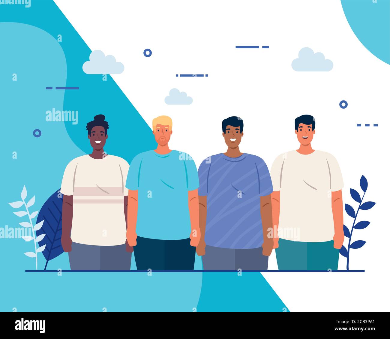 multiethnic group men, cultural and diversity concept Stock Vector ...