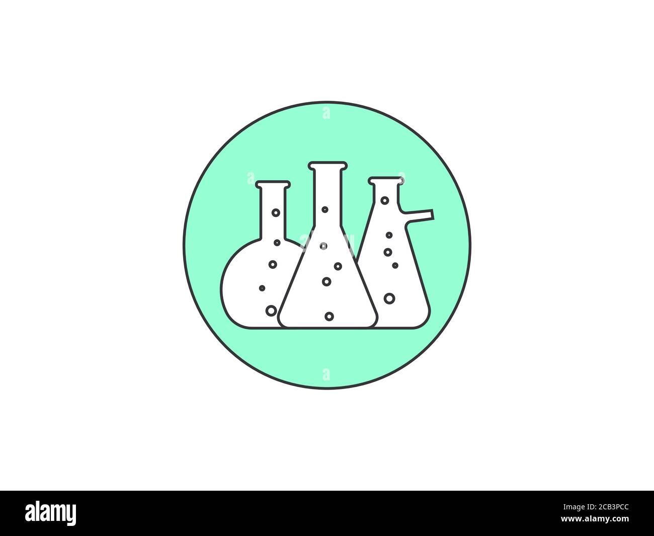 Biology, experiment, flask icon. Vector illustration, flat design Stock ...