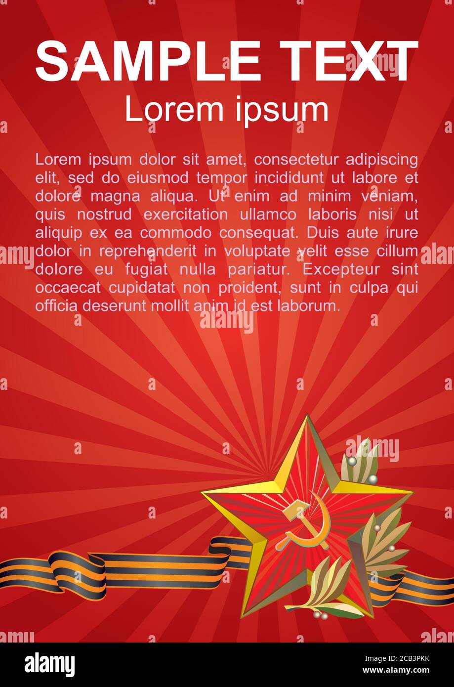 Red Star and Black and orange ribbon of St George. The symbols of the ...