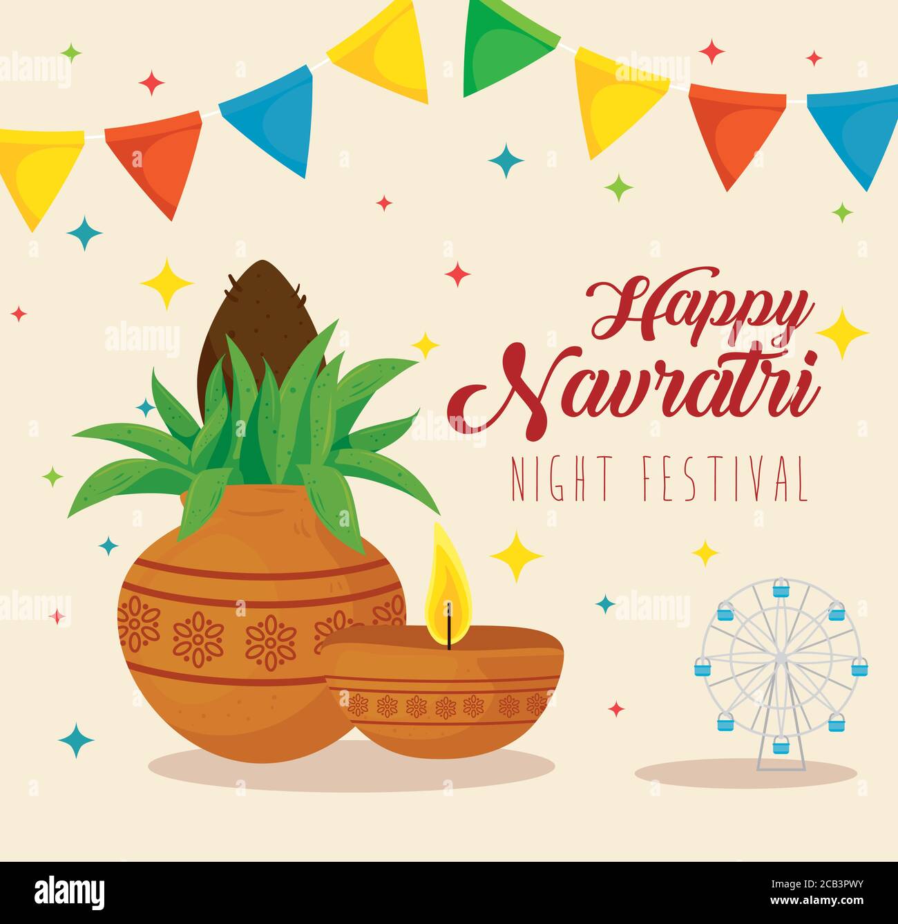 Navratri pot decoration Stock Vector Images - Alamy