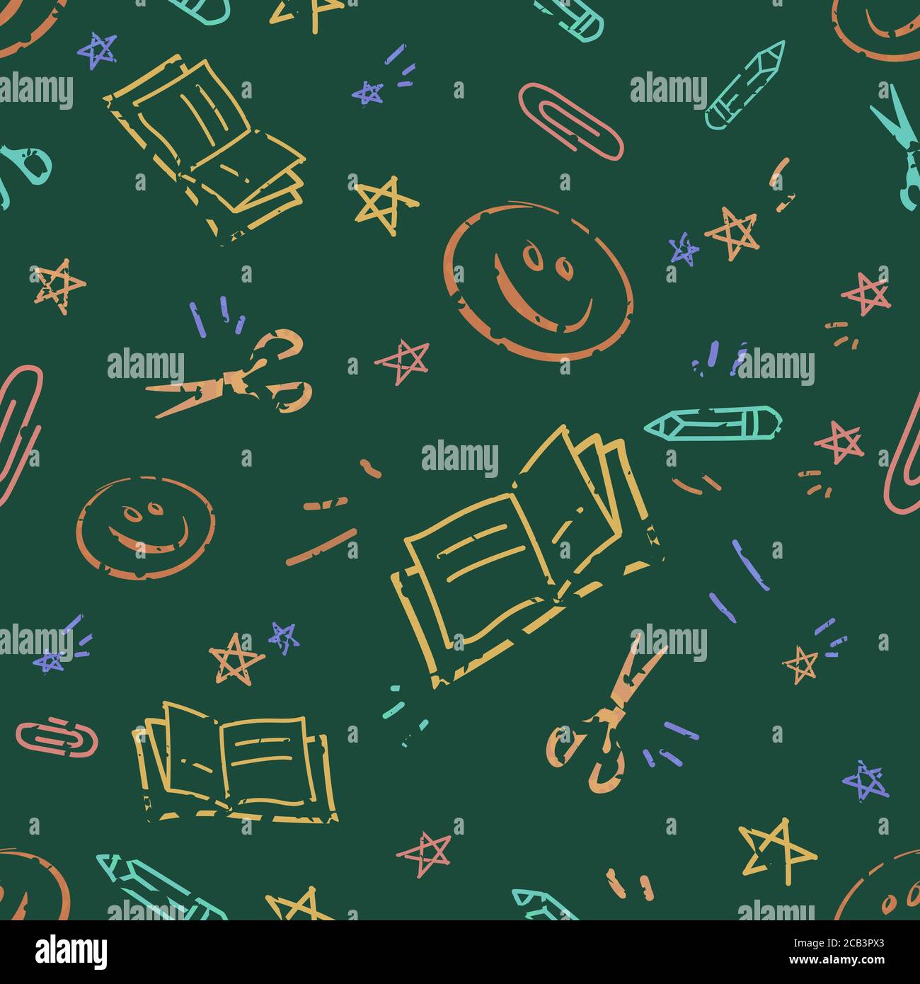 Back to School Doodles on Blackboard Pattern Stock Vector Image & Art ...
