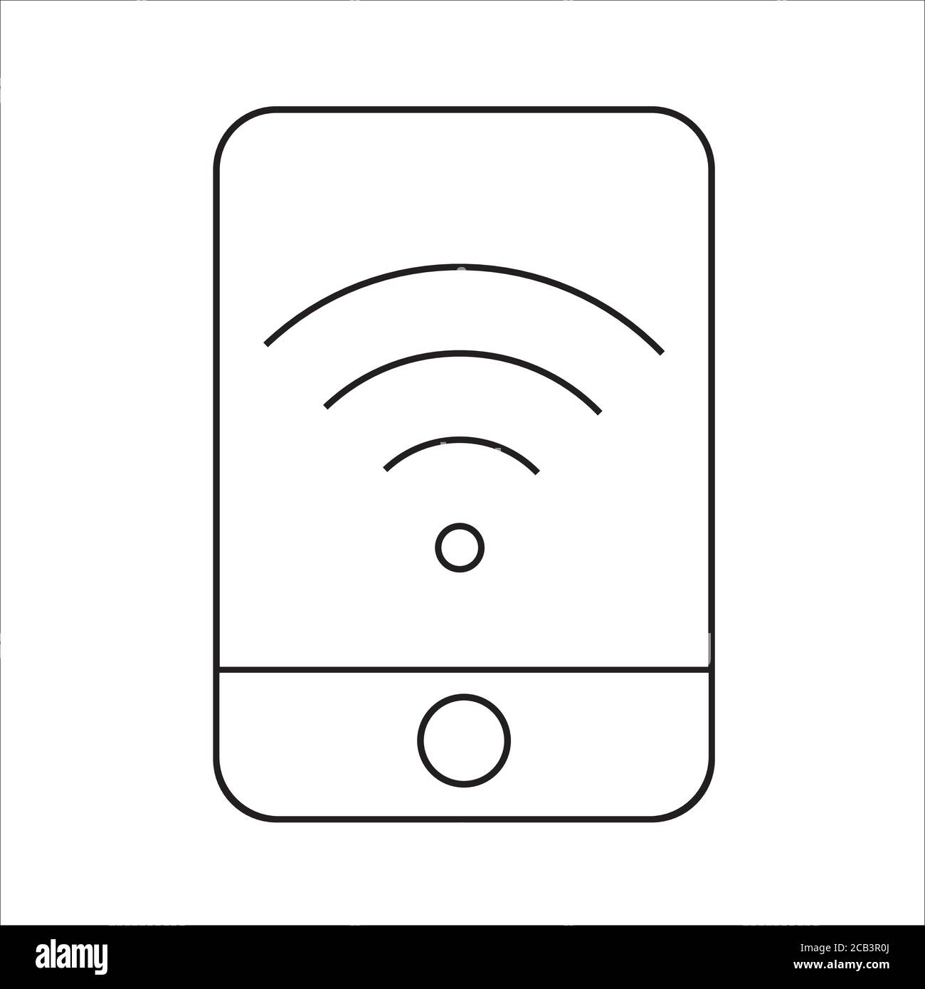 Smartphone with Wi-Fi icon vector on white background Stock Vector ...