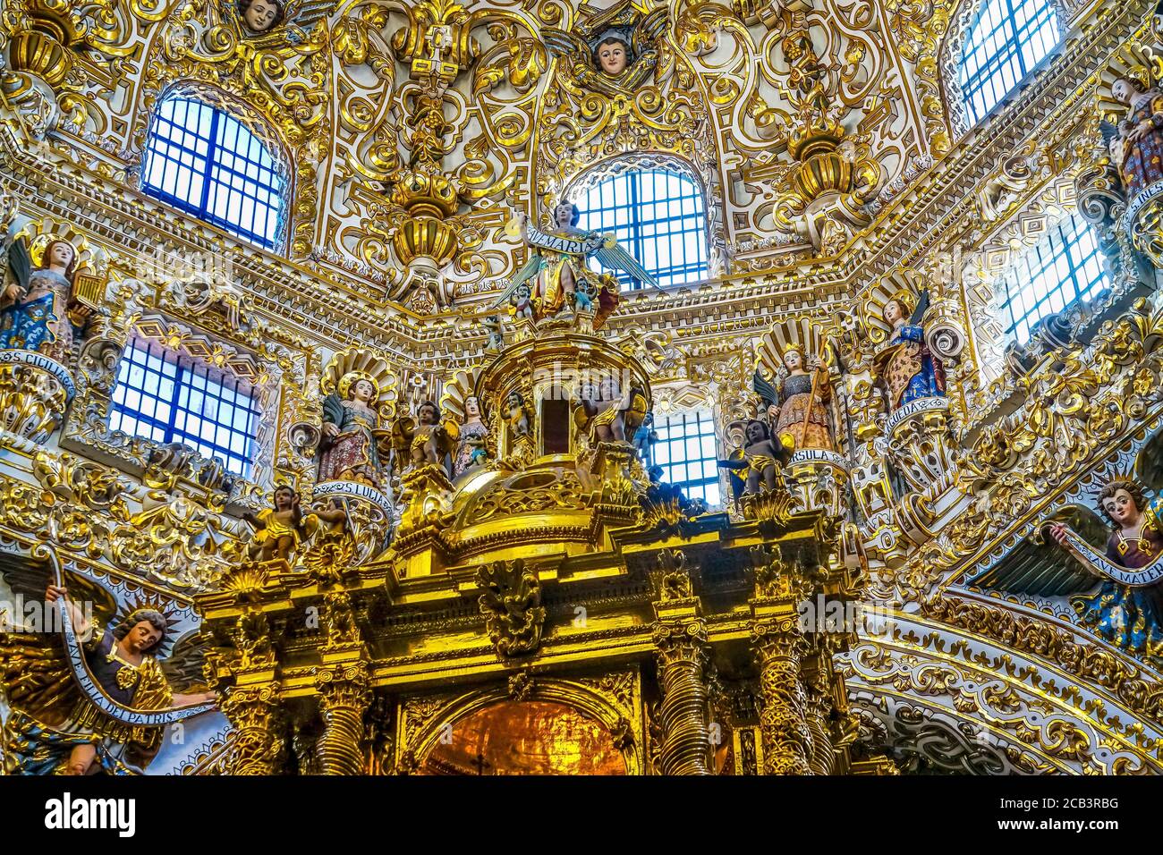 Santa Domingo Church Chapel of the Rosary Puebla Mexico. Built in 1600s ...