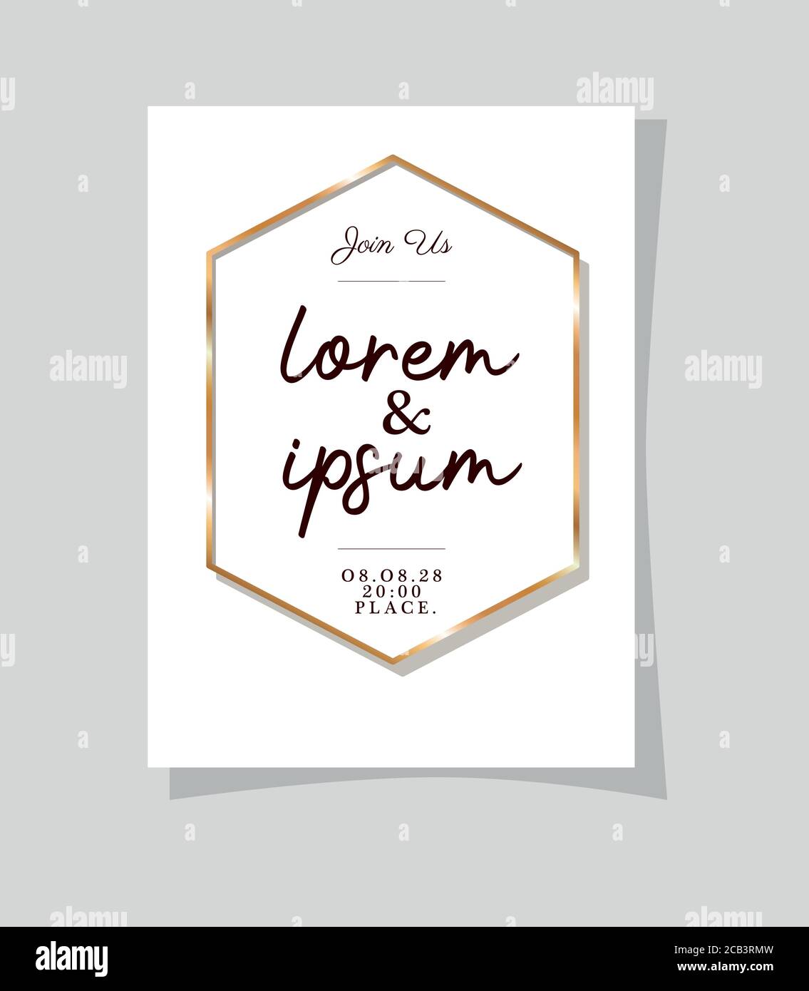 join us text in gold frame design, Wedding invitation save the date and ...