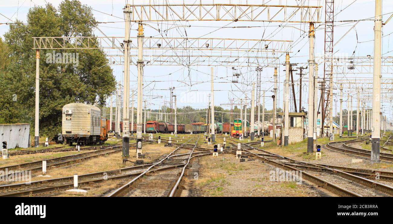 Trains. A major railway junction Stock Photo - Alamy