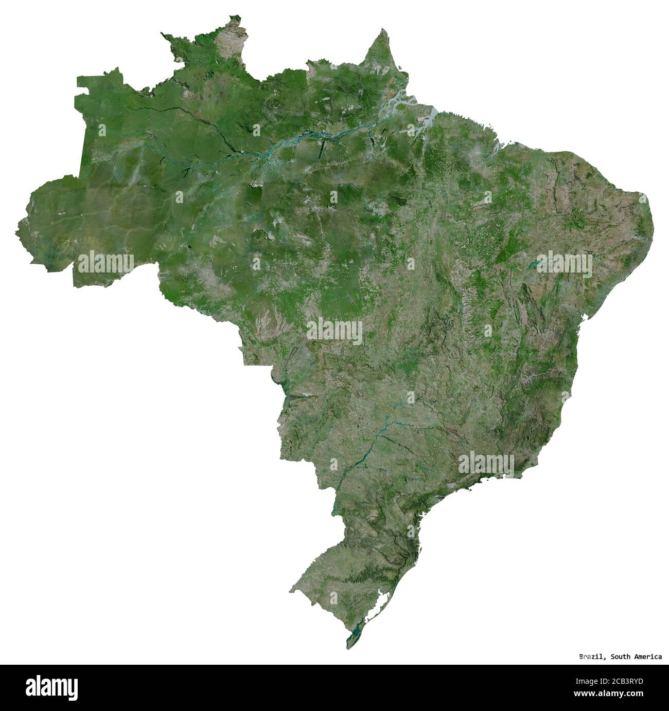Shape of Brazil with its capital isolated on white background ...