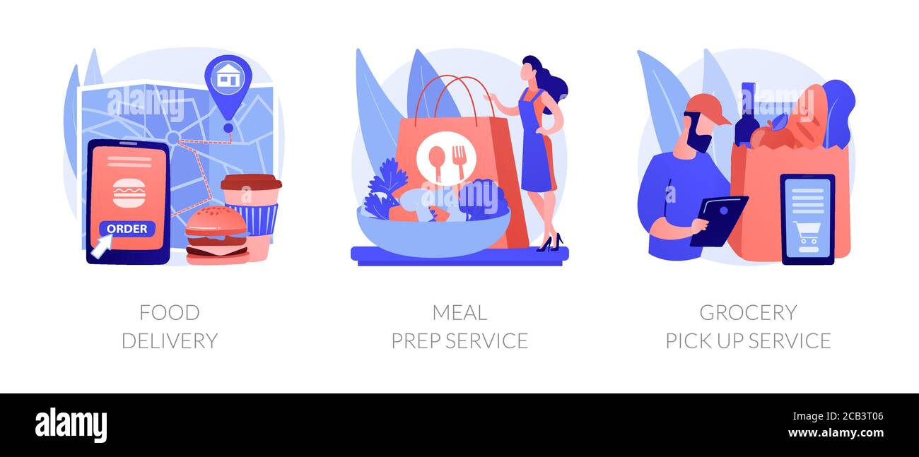 Quarantine food essentials supply abstract concept vector illustrations ...