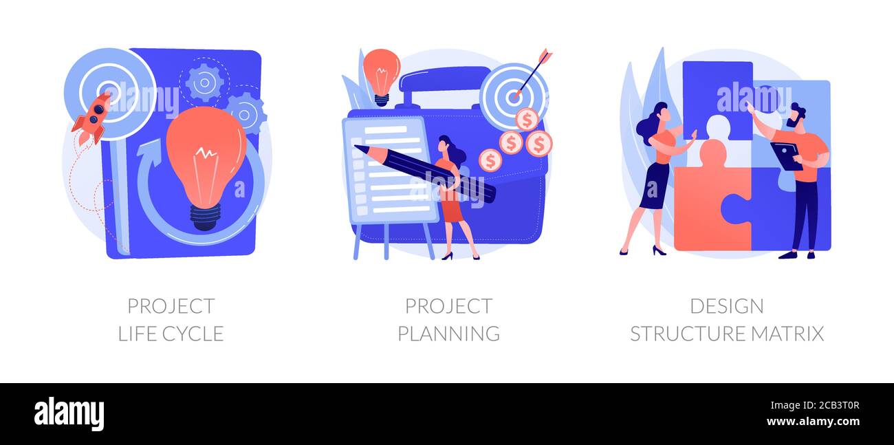 Project life cycle abstract concept vector illustrations Stock Vector ...