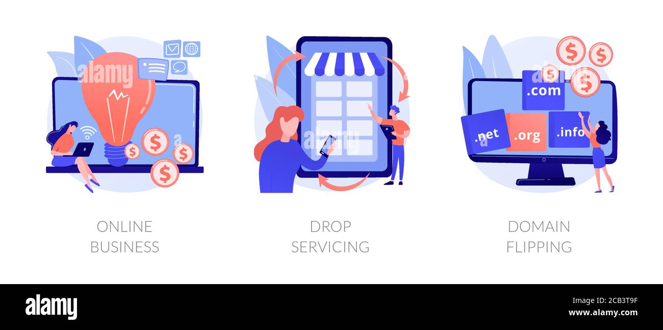 Online business abstract concept vector illustrations Stock Vector ...