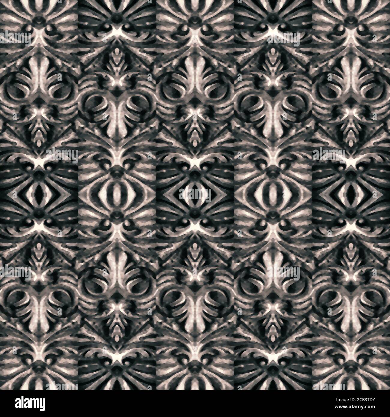 Silver and black modern tribal geometric ornate seamless pattern design ...