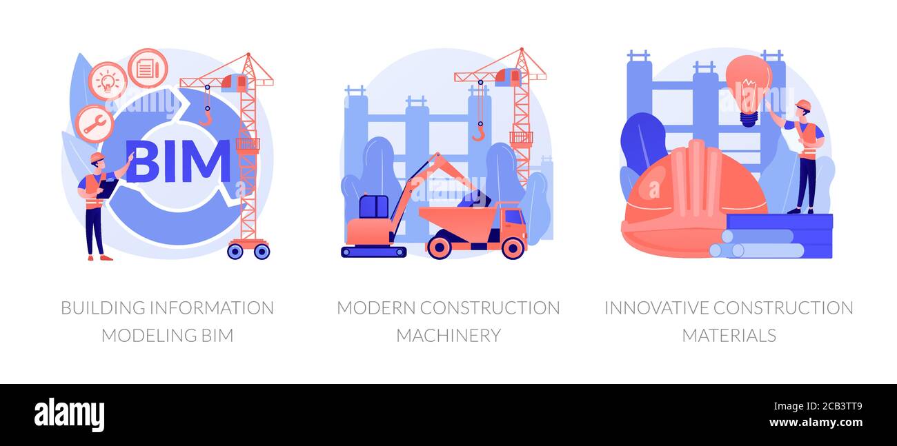 Construction technology innovation abstract concept vector ...