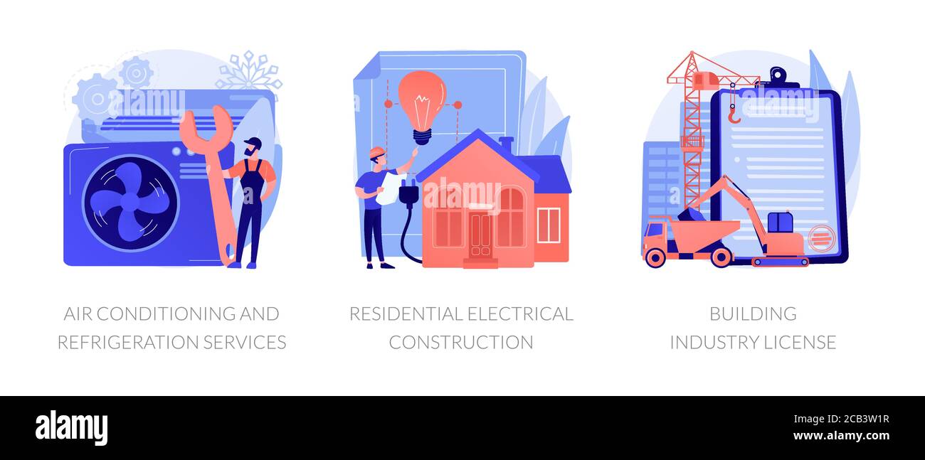 Builder contractor services abstract concept vector illustrations Stock ...