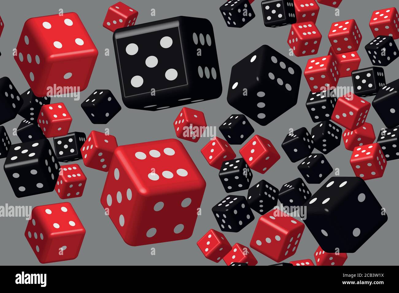 Red Black Dice Seamless Pattern, 3D Illustration Stock Vector Image ...