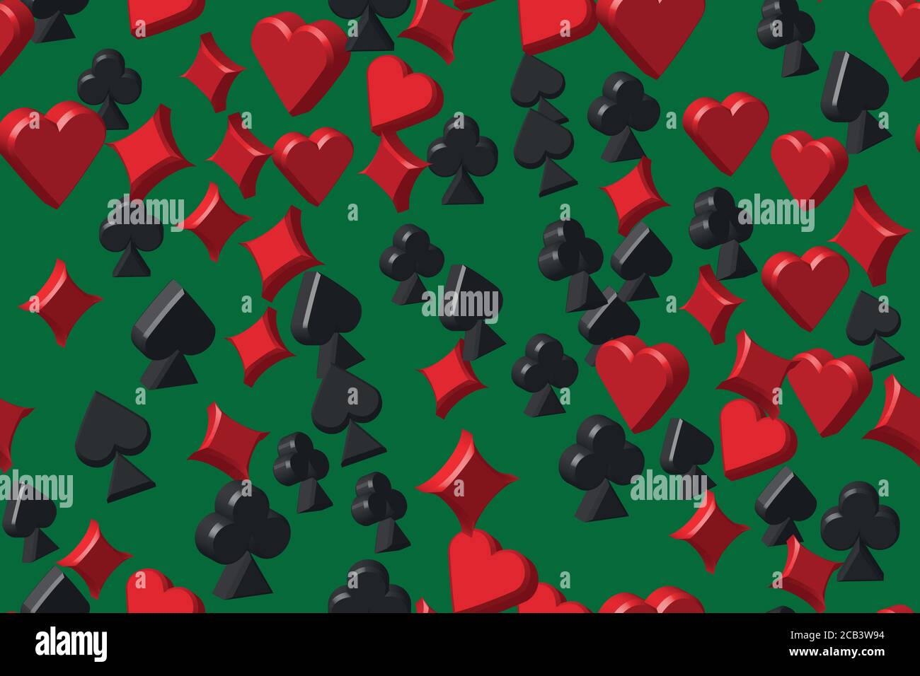 Play Card Symbols Seamless Pattern 3D Illustration Stock Vector Image ...