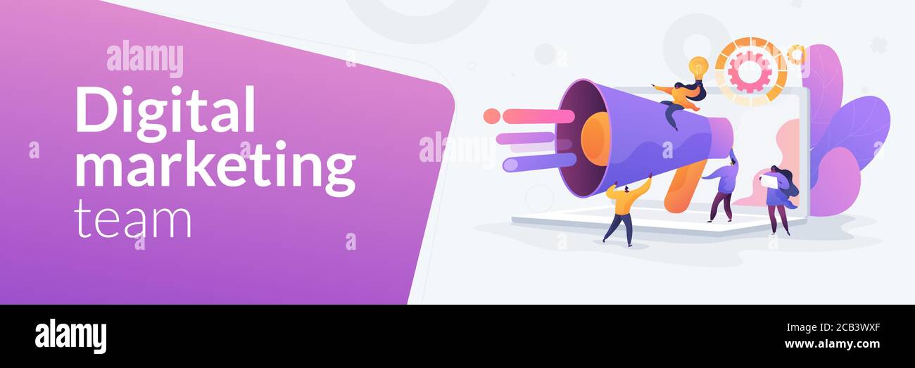 Marketing team concept banner header Stock Vector Image & Art - Alamy