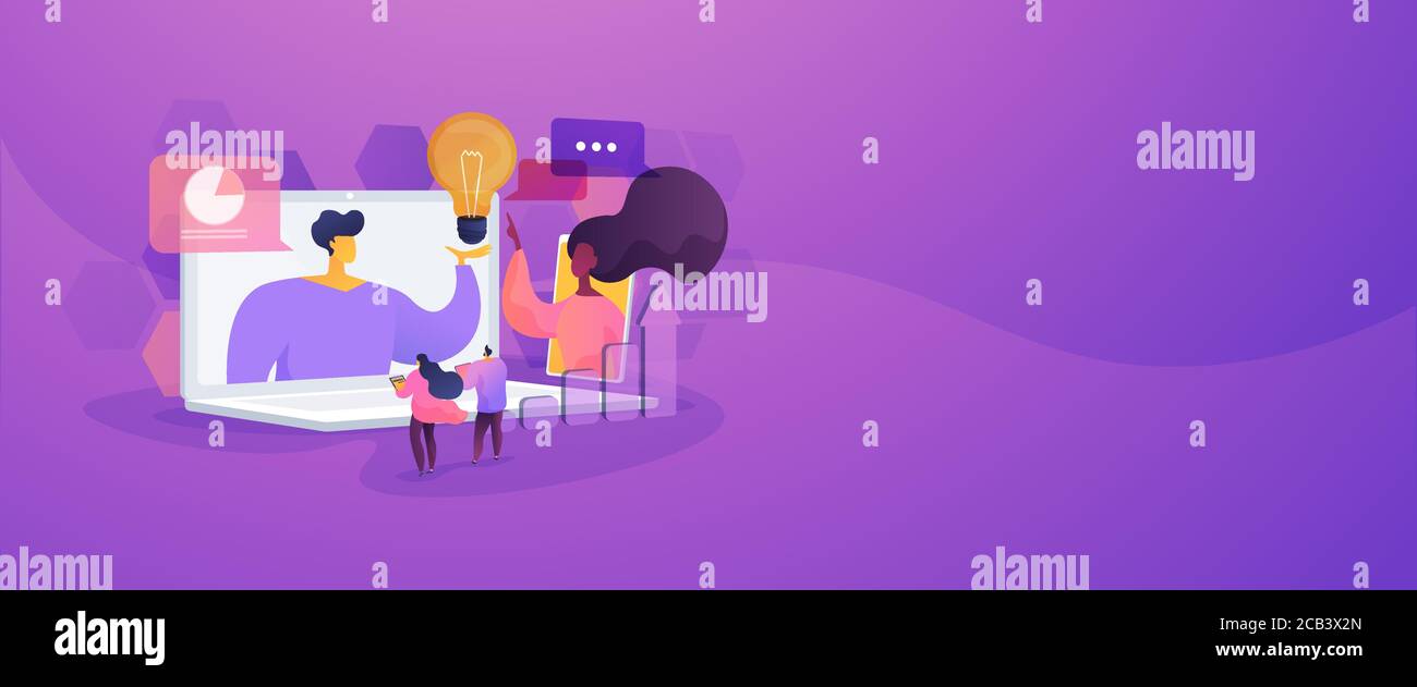 Online conference concept banner header Stock Vector Image & Art - Alamy