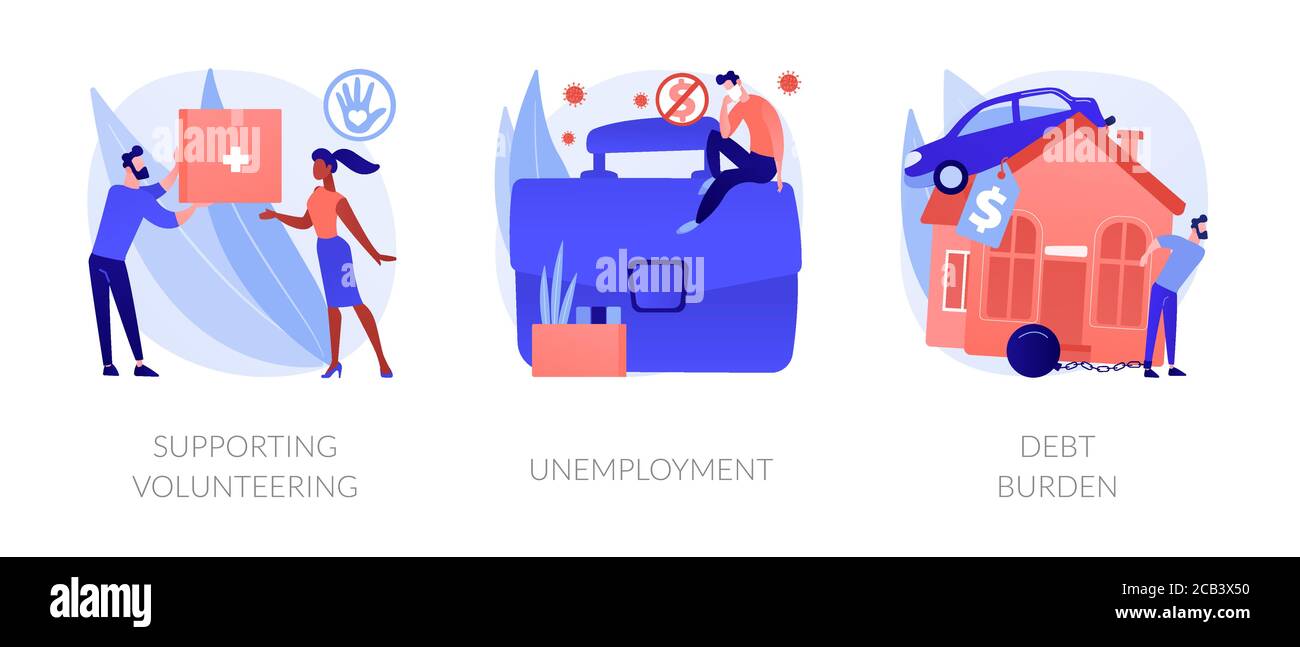 Socio-economic outbreak impact abstract concept vector illustrations ...