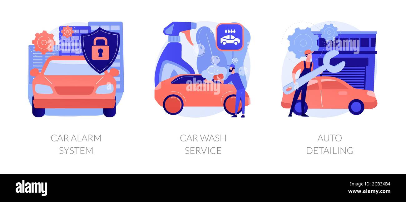 Automobile care service abstract concept vector illustrations Stock ...