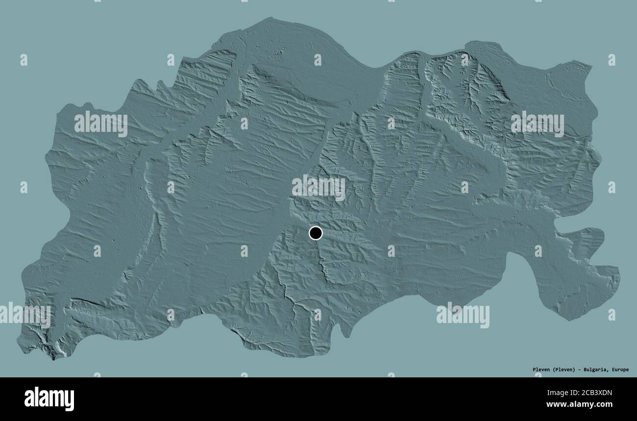 Shape of Pleven, province of Bulgaria, with its capital isolated on a ...