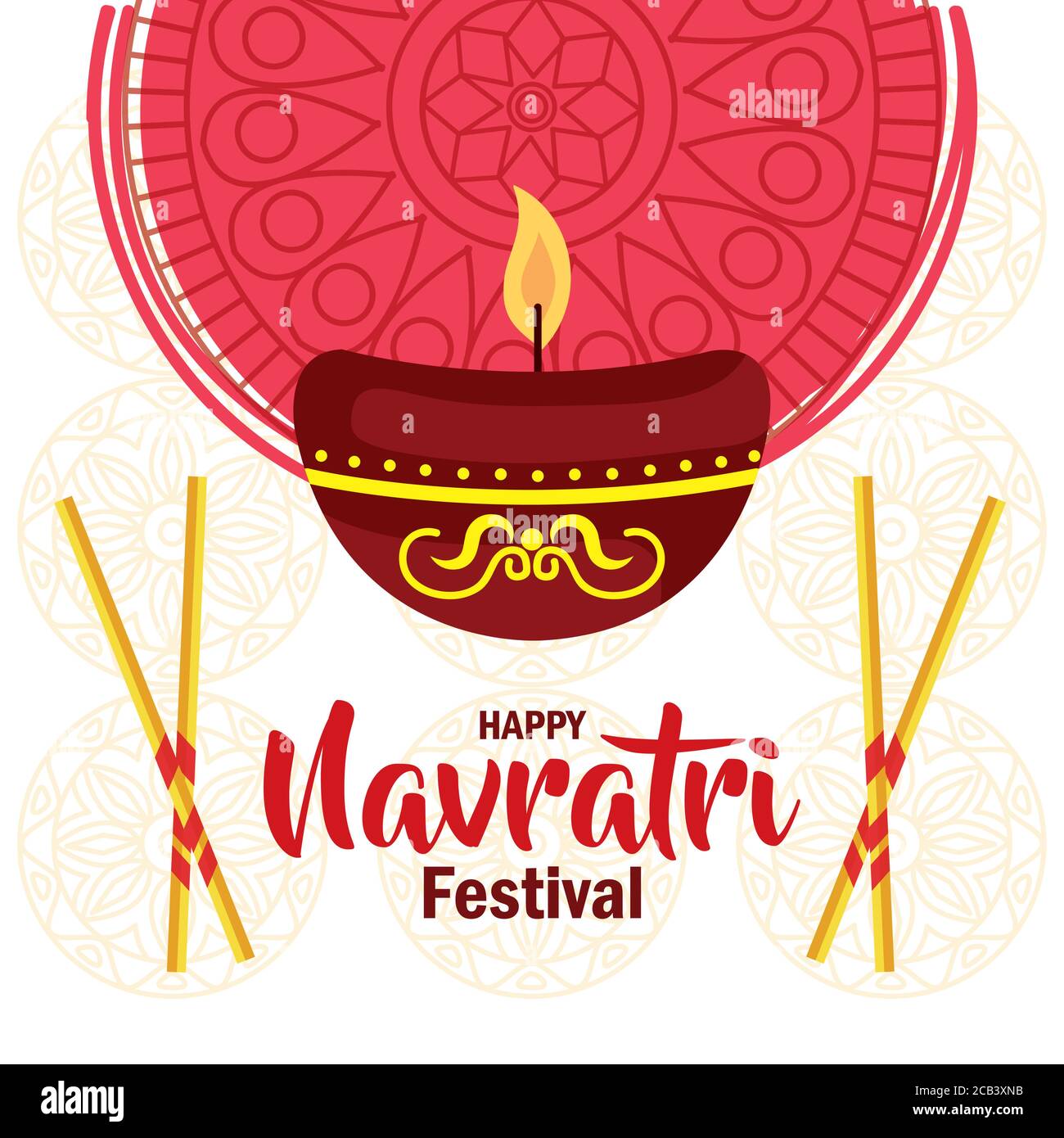 happy navratri celebration poster with candle light Stock Vector Image ...