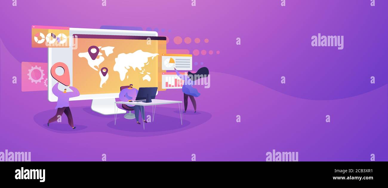 Social media dashboard concept banner header Stock Vector Image & Art ...