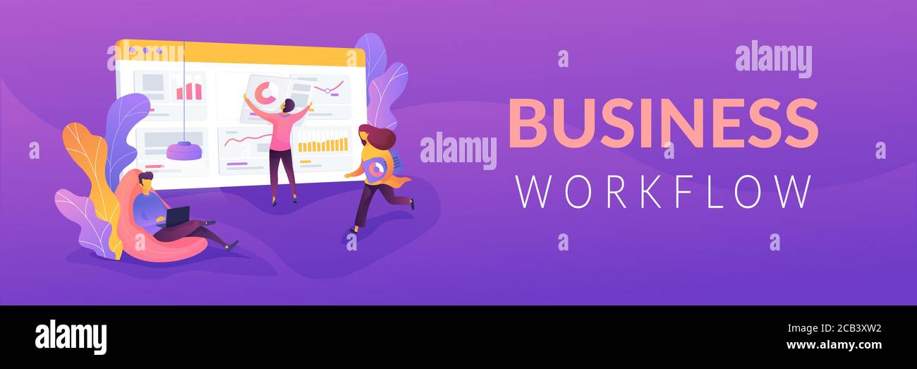 Workflow web banner concept Stock Vector Image & Art - Alamy