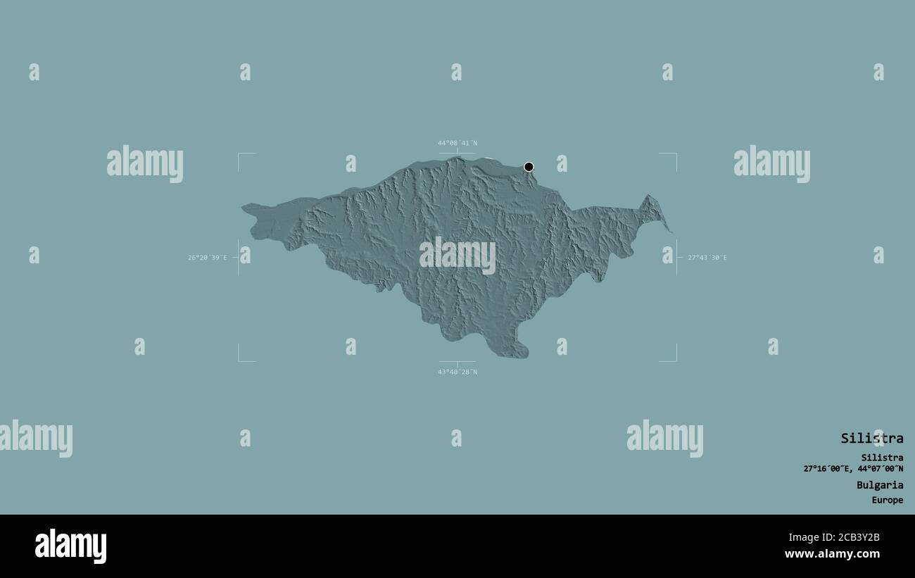 Area of Silistra, province of Bulgaria, isolated on a solid background ...