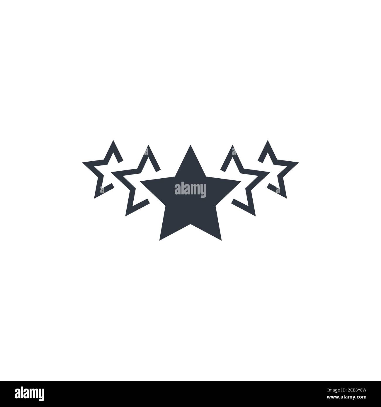 5 stars icon, rank or voting raiting stars symbol, quality service sign ...