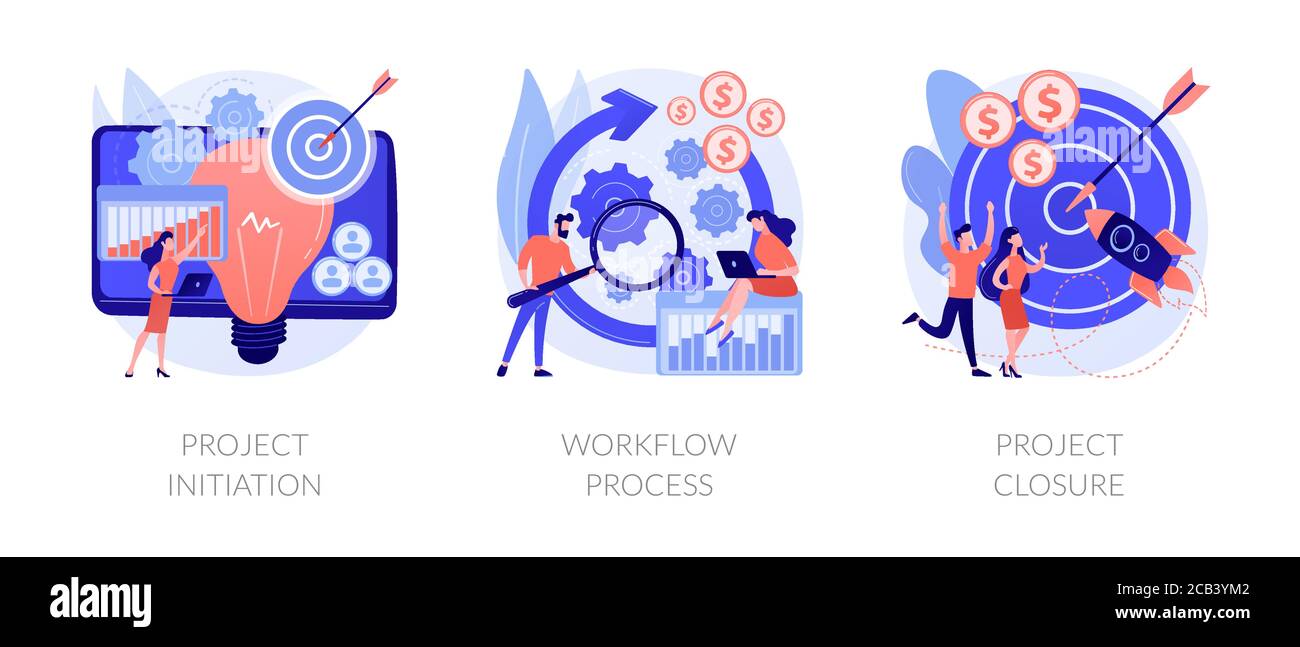 Project implementation abstract concept vector illustrations Stock ...