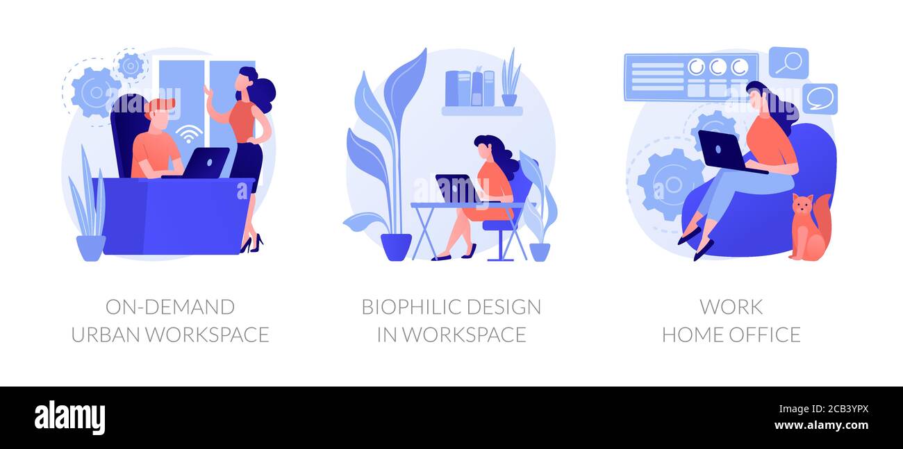 Workplace organization abstract concept vector illustrations Stock ...