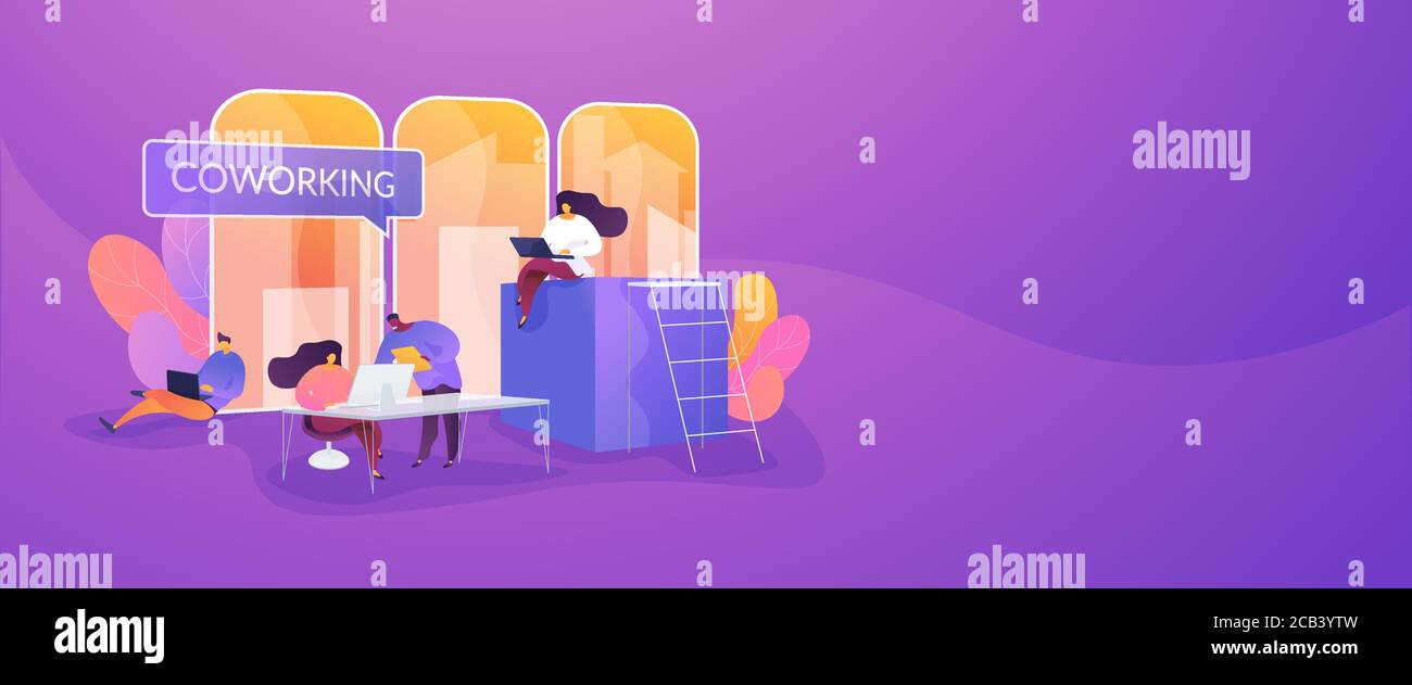 Coworking concept banner header Stock Vector Image & Art - Alamy