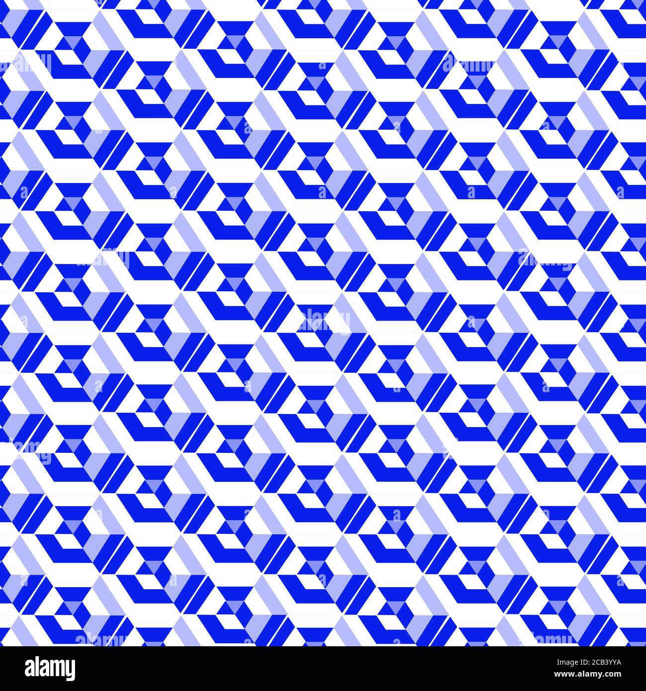 Abstract pattern with blue geometric and rhythmic hexagon shapes Stock ...