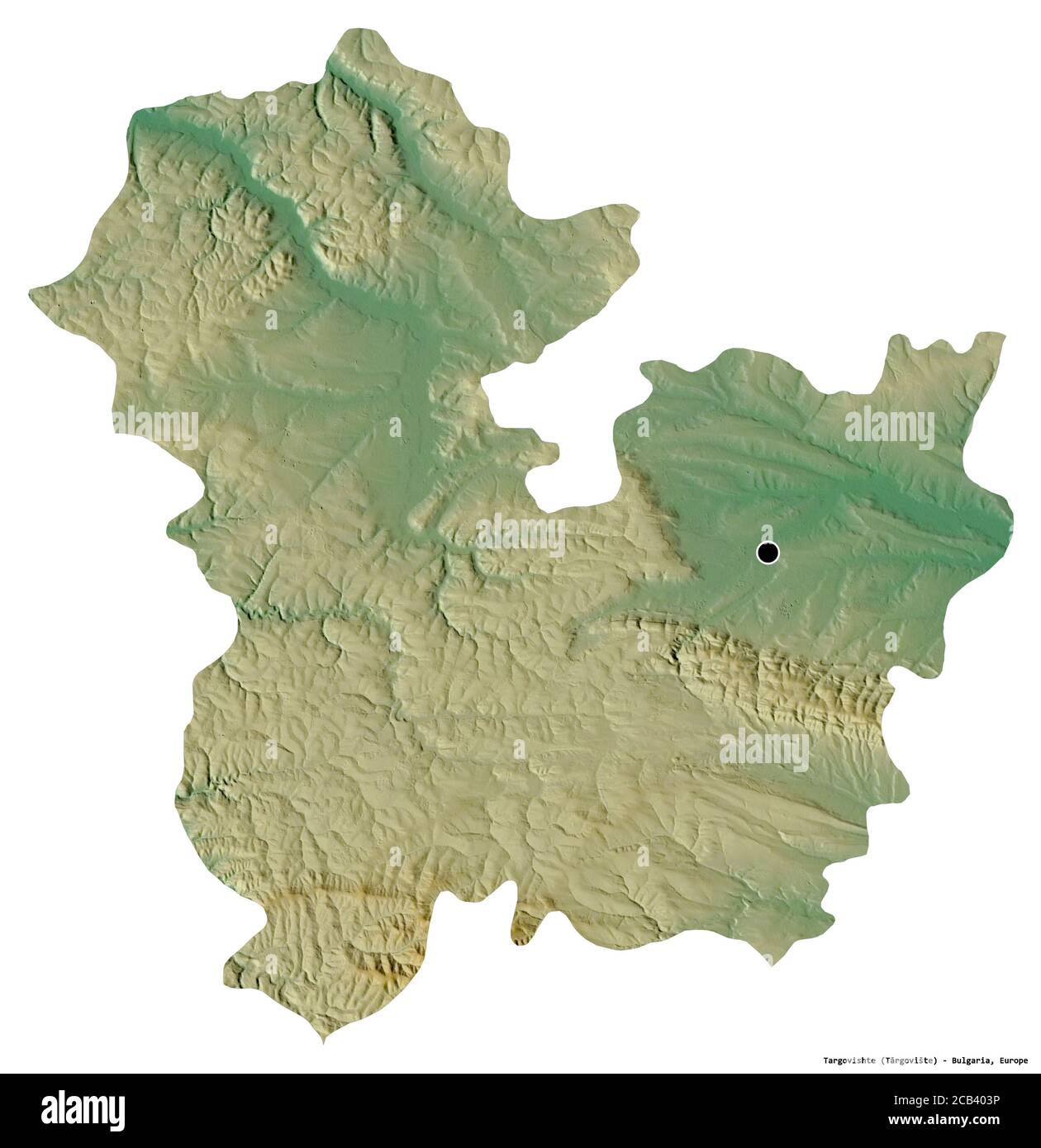 Shape of Targovishte, province of Bulgaria, with its capital isolated ...