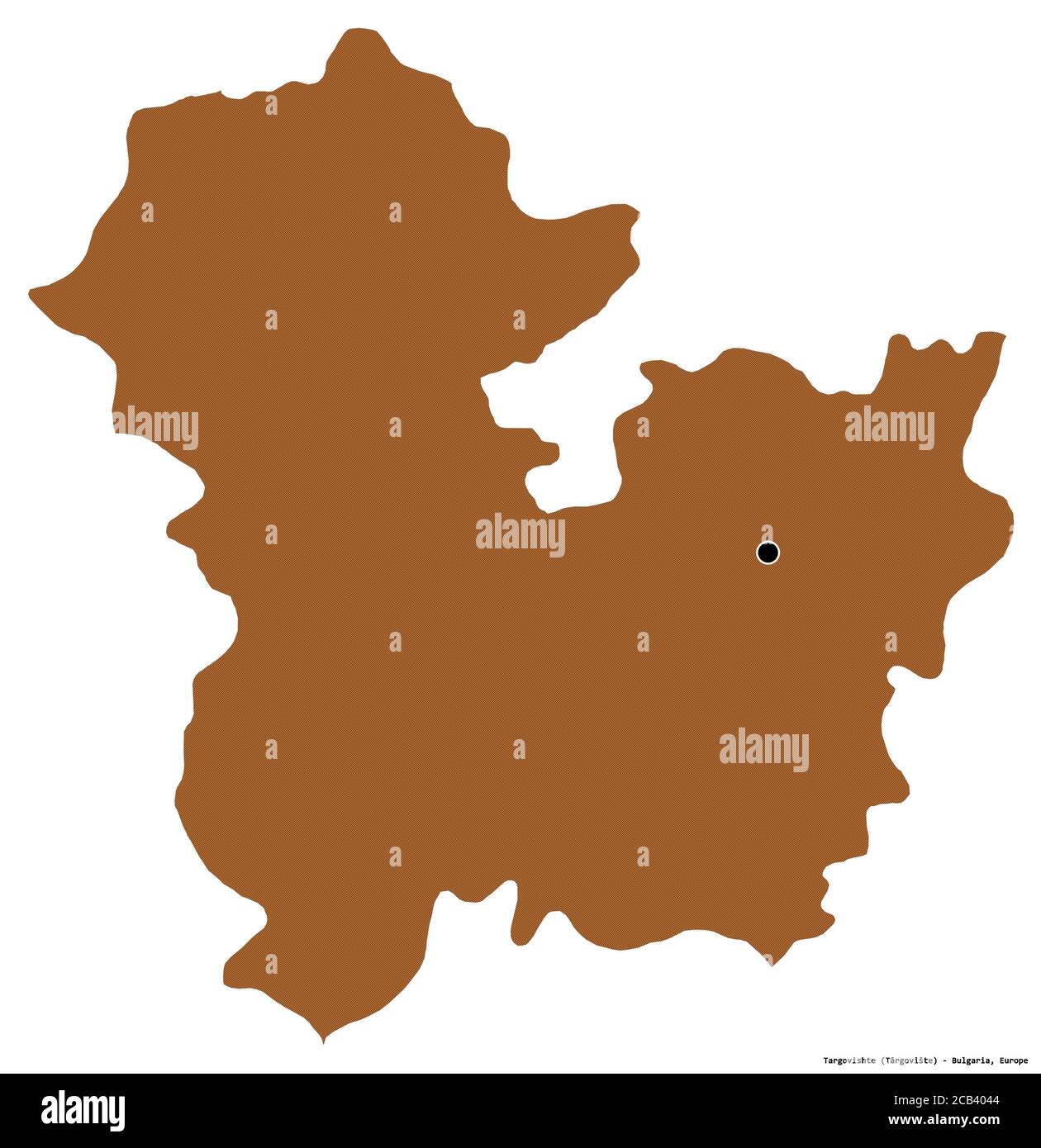 Shape of Targovishte, province of Bulgaria, with its capital isolated ...