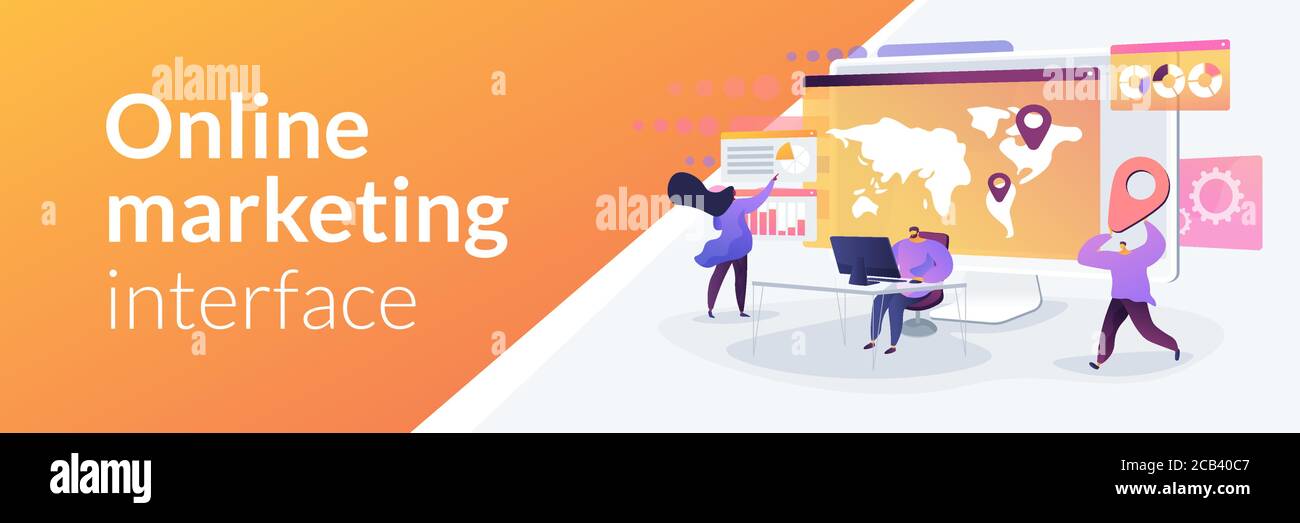 Social media dashboard concept banner header Stock Vector Image & Art ...