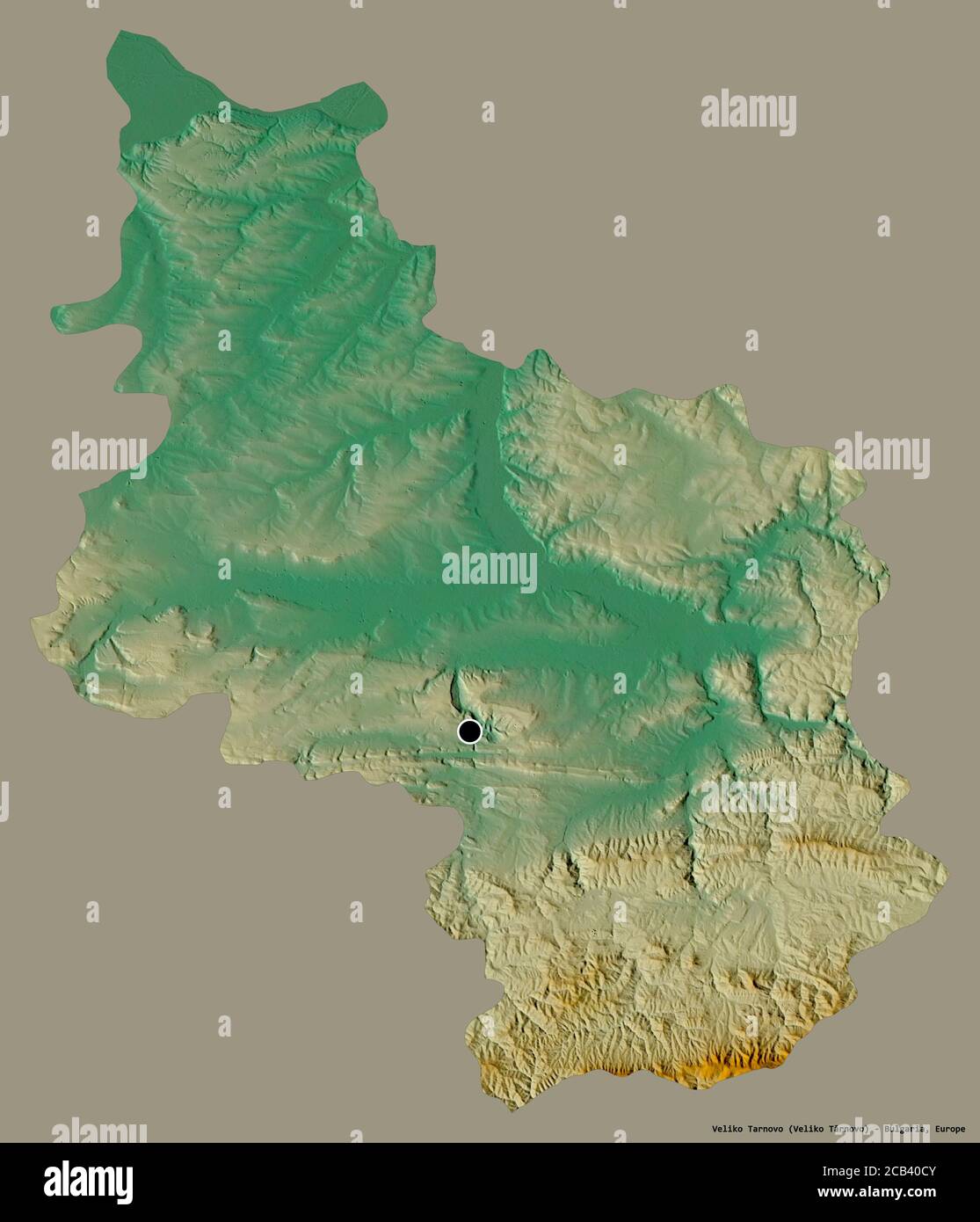 Shape of Veliko Tarnovo, province of Bulgaria, with its capital ...
