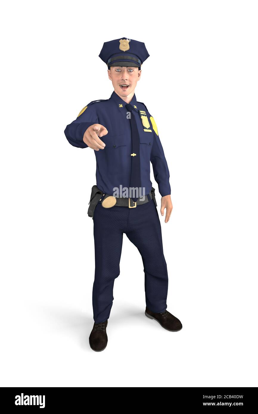 Police officer pointing finger Cut Out Stock Images & Pictures - Alamy