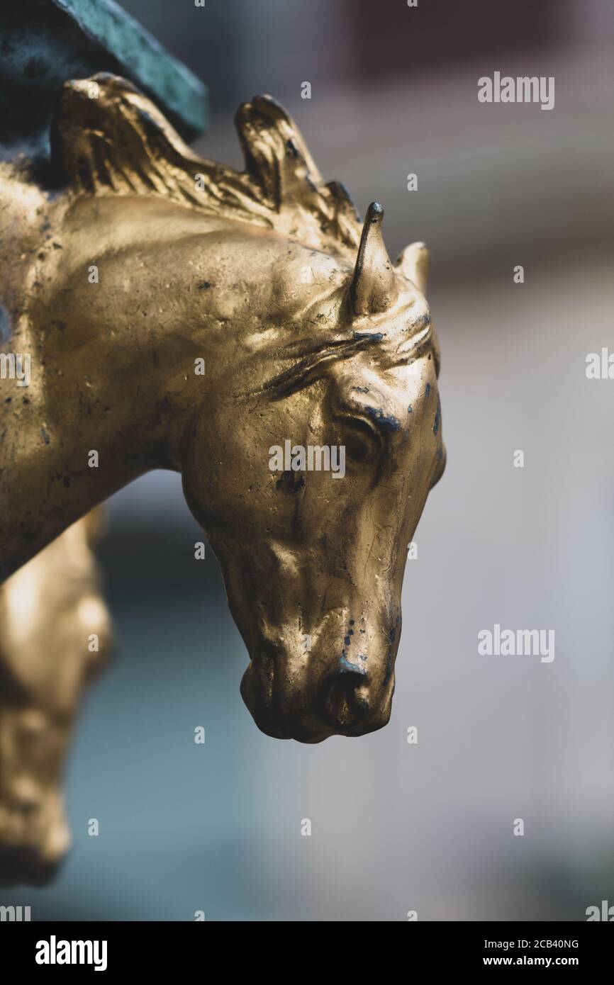 Golden horse head decoration hi-res stock photography and images - Alamy