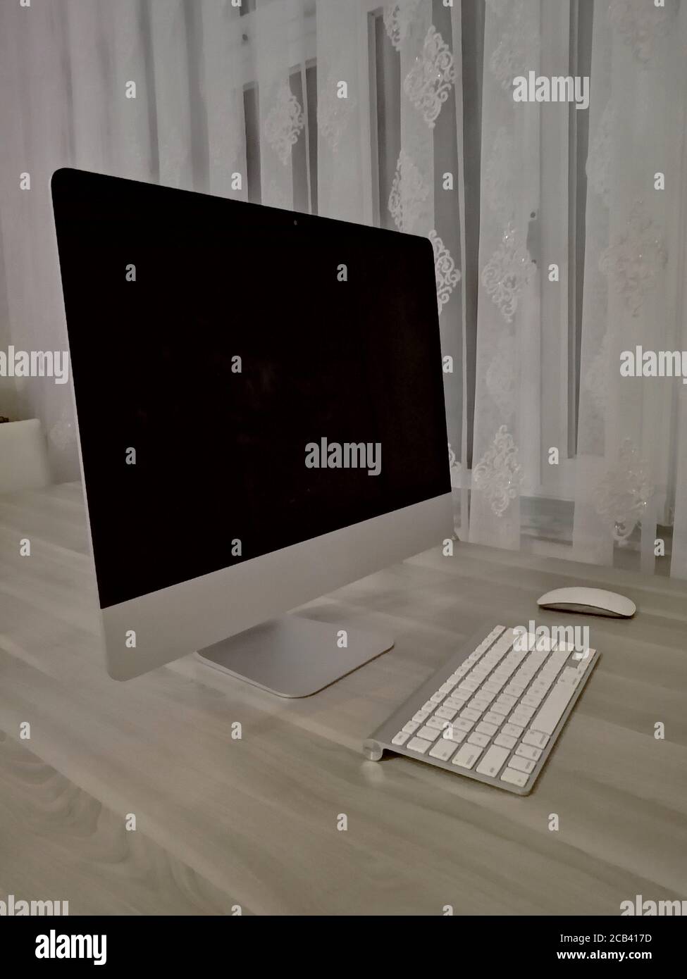 Monitor, keyboard, and mouse of a personal computer at home - the ...