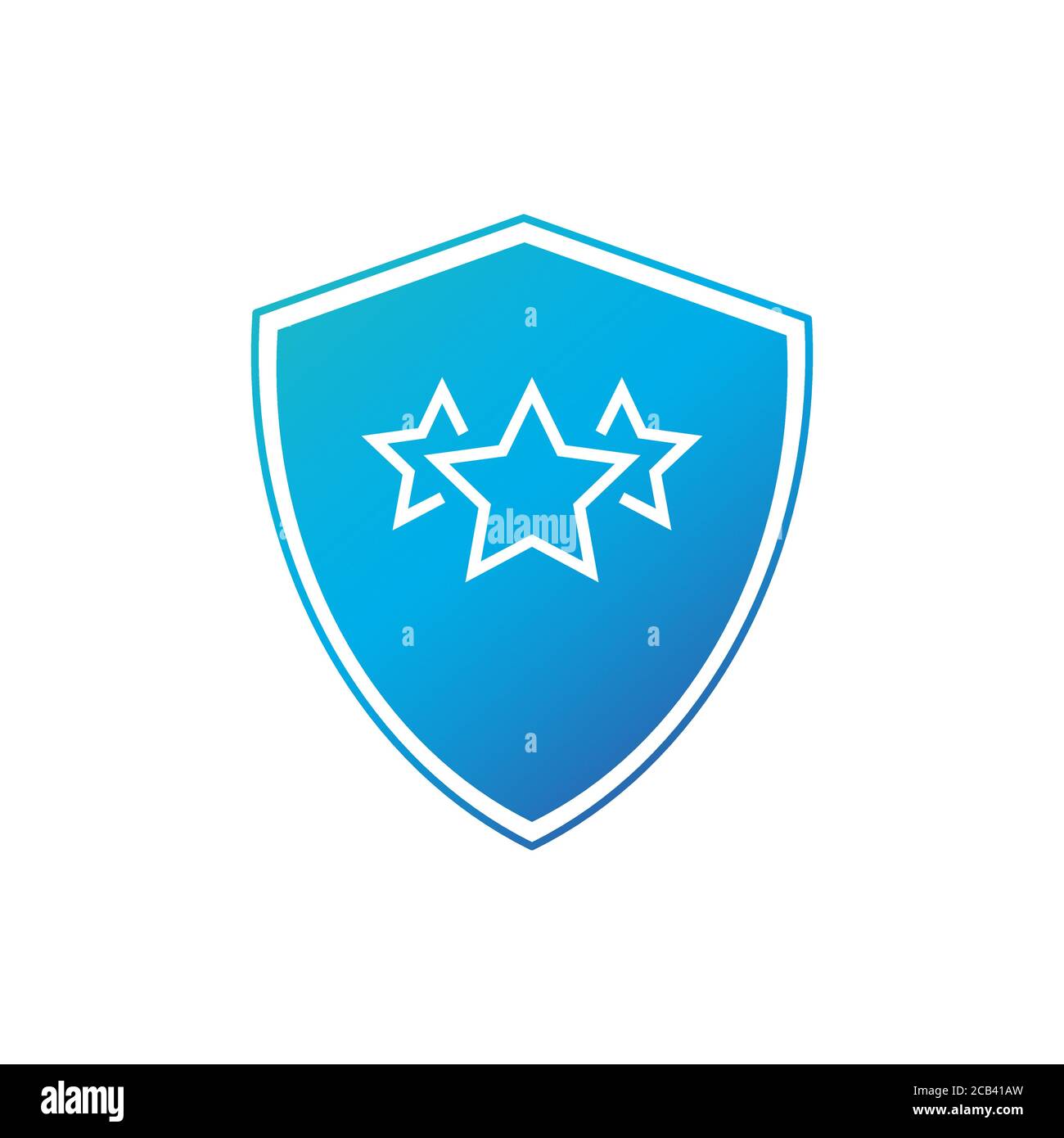 Security shield with three stars, quality rank concept. Stock vector ...