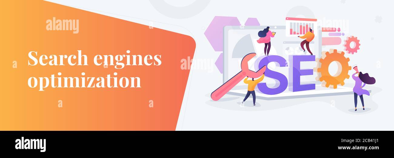 SEO optimization concept banner header Stock Vector Image & Art - Alamy