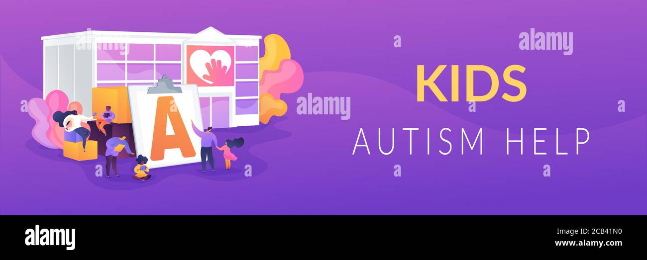 Autism center concept banner header Stock Vector Image & Art - Alamy