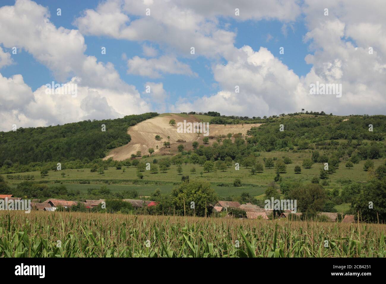 Mesmerizing shot of a countryside in Coroi, Mures, Transylvania Romania ...