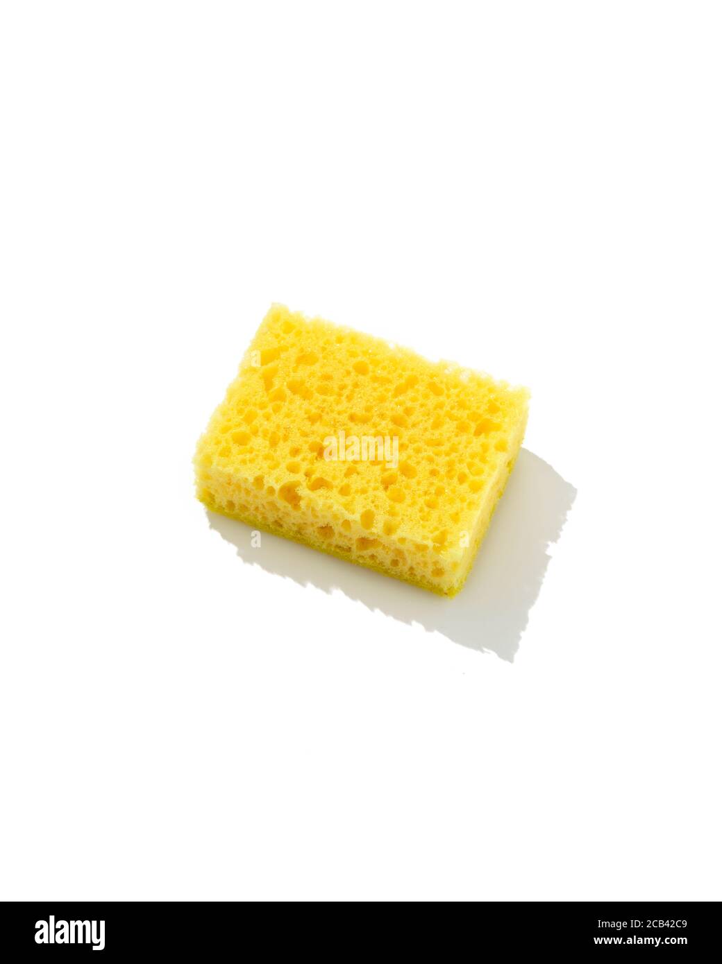 Yellow sponge for dishwashing isolaten on white background Stock Photo ...