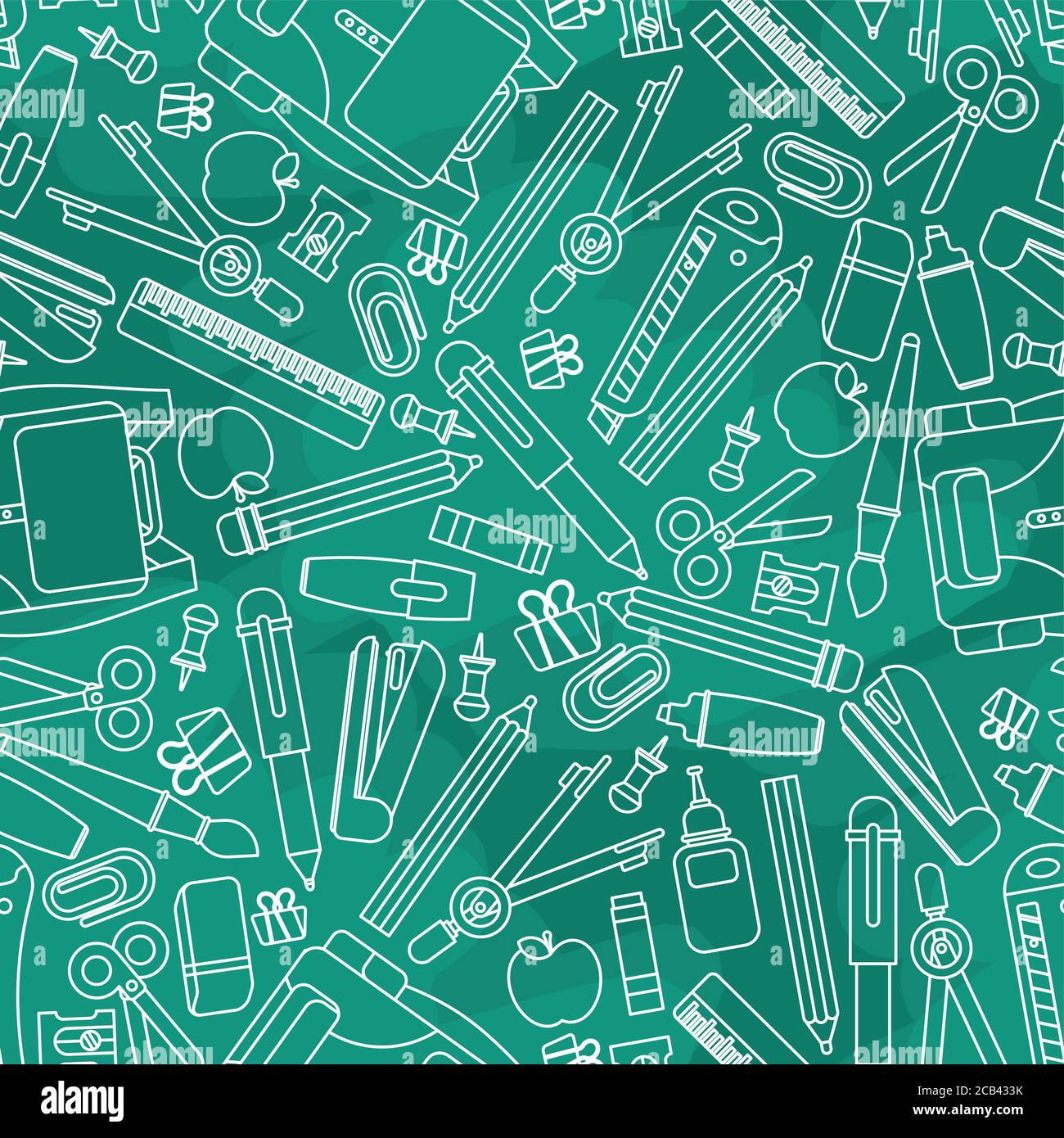Back to school pattern seamless. Study supplies and blackboard Stock ...